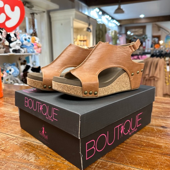 Corkys | Shoes | Nwt Carley Cognac Smooth Corky Wedges | Poshmark